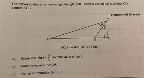 The Following Diagram Shows A Right Triangle ABC Gauthmath