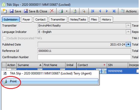 How To Reprint A T4A Slip Enviromint Business Solutions