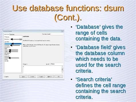 Advanced Spreadsheets Database Functions