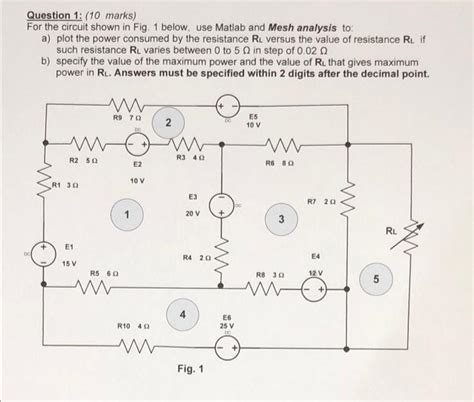 Solved Question 1 10 Marks For The Circuit Shown In Fig