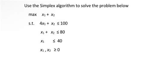 Solved Use The Simplex Algorithm To Solve The Problem Below Chegg