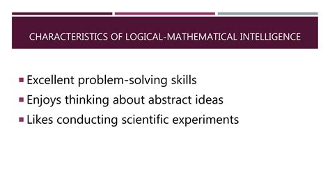 Logical Mathematical Intelligence Pptx