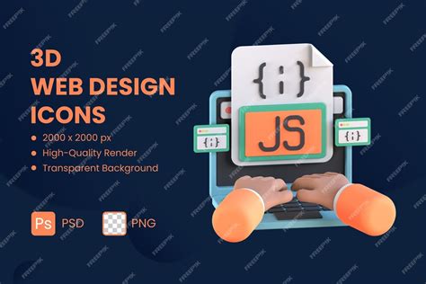 Lenguaje De Secuencias De Comandos De Ilustración De Icono 3d Archivo Psd Premium