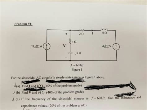 Solved For The Sinusoidal AC Circuit In Steady State Chegg