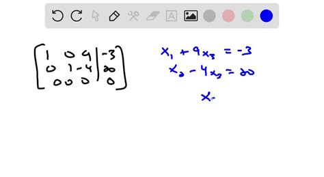 SOLVED The Following Matrices Are In Reduced Row Echelon Form Determine The Solution Of The