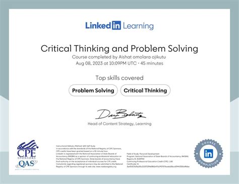 aishat ojikutu on linkedin certificate of completion