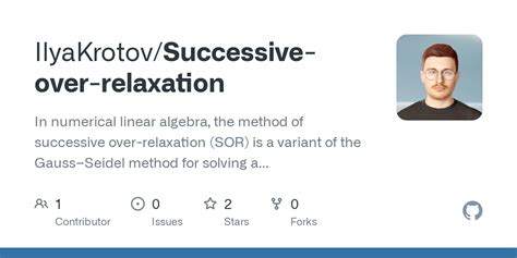 github ilyakrotov successive over relaxation in numerical linear