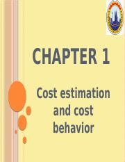 COST ESTIMATION AND COST BEHAVIOUR Pptx CHAPTER Cost Estimation