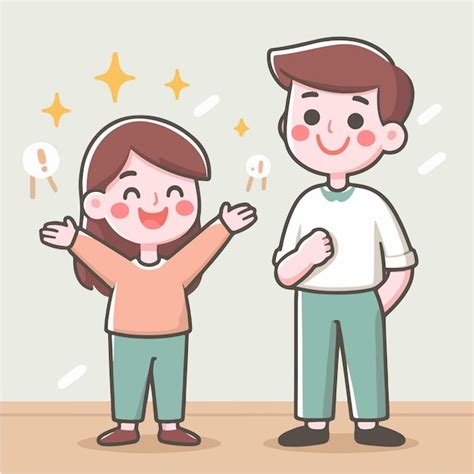 Vector El Hermano Y La Hermana Son Felices Vector Premium