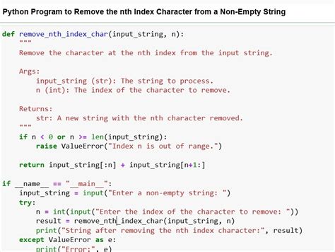 Day 65 Python Program To Remove The Nth Index Character From A Non