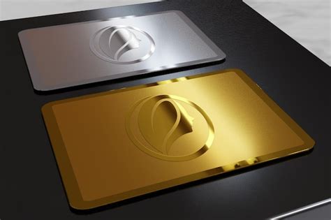 럭셔리 골드 및 실버 명함 로고 모형 프리미엄 Psd 파일