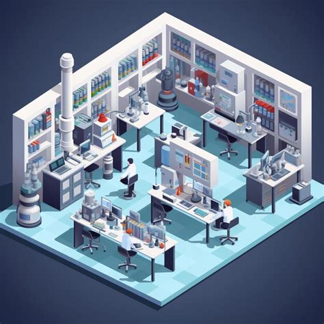 Premium Photo Laboratory Interior Isometric Design