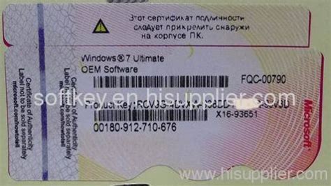 Windows 7 Ultimate OEM Key Sticker For Russia From China Manufacturer OEM Software And Key