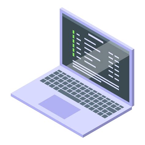 Premium Vector Laptop Showing Programming Code On Screen Isometric View
