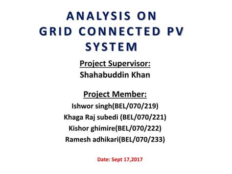 Grid Connected Pv Systems Pptx
