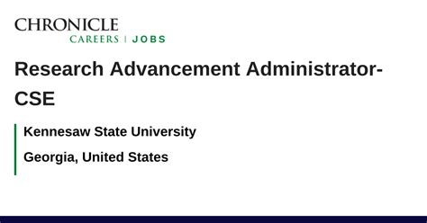 Research Advancement Administrator Cse Job With Kennesaw State