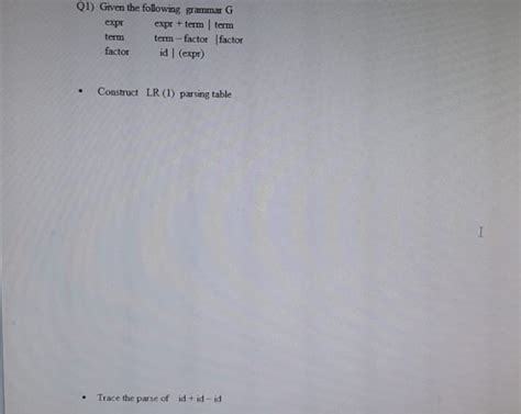 solved qi given the following grammar g expr expr term term
