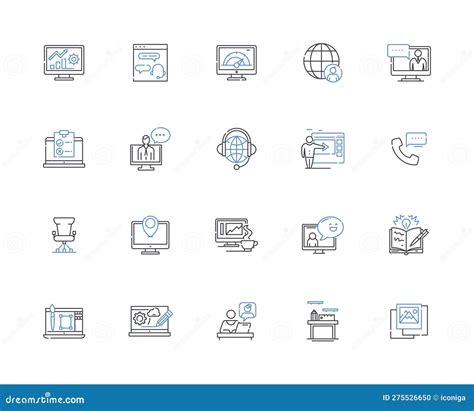 Task Workflow Line Icons Collection Automation Streamline Efficiency