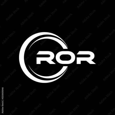 Ror Letter Logo Design With Black Background In Illustrator Cube Logo