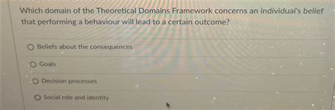 Solved Which Domain Of The Theoretical Domains Framework