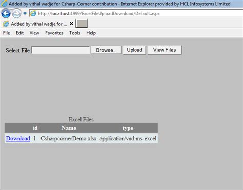 Uploading And Downloading Excel Files From Database Using Aspnet C