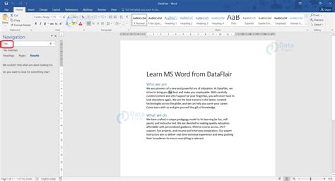 How To Search For Words In A Word Document DataFlair