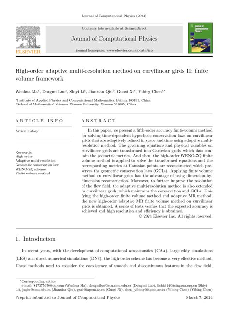pdf high order adaptive multi resolution method on curvilinear girds