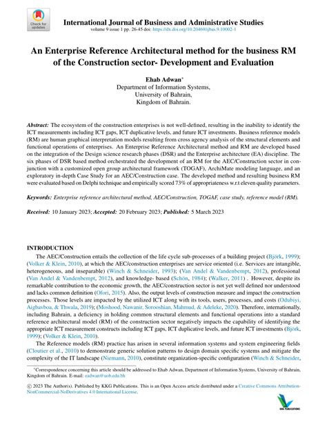 Pdf An Enterprise Reference Architectural Method For The Business Rm Of The Construction