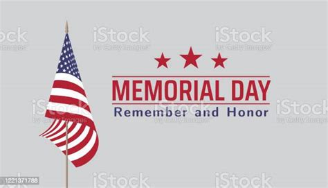 기억과 명예 편지와 함께 미국에서 현충일 미군에서 복무중 사망한 군인 군인의 기억과 명예의 휴일 벡터 배너 미국 메모리얼 데이에 대한 스톡 벡터 아트 및 기타 이미지