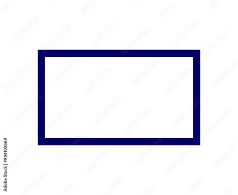 Rectangle Shape Outline Blue Stroke Circle Symbol Vector Illustration