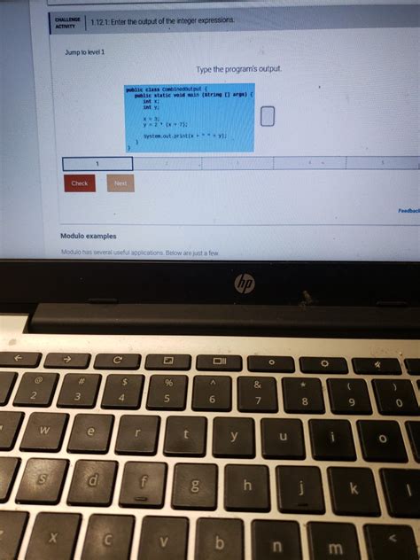 Solved Activity 1121 Enter The Output Of The Integer
