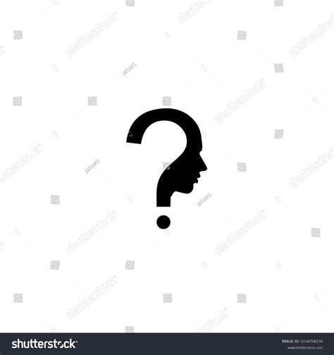 Question Mark White Background Black Silhouette Stock Illustration