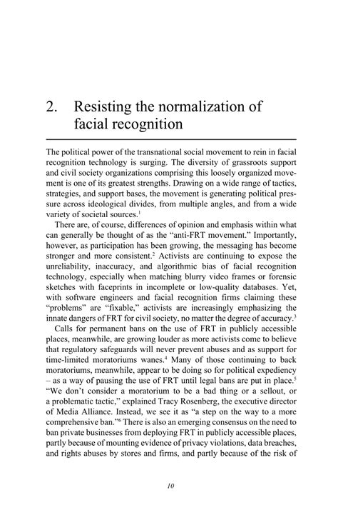 Pdf Resisting The Normalization Of Facial Recognition