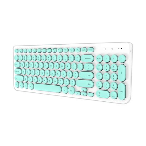 Round Keyboard Wireless White Keyboard 2 4g Sunken Circular Keycap Structure Design Bluetooth