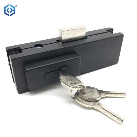 Black Stainless Steel Frameless Glass Centre Patch Fitting Patch Lock