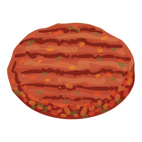 Vector De Dibujos Animados De Icono De Carne De Hamburguesa Pan Grande