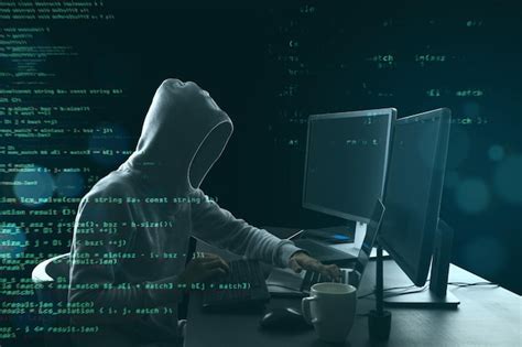 Premium Photo Hacker Using Computer With Html Code