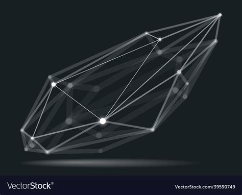 Abstract 3d Mesh Shape Dots Connected With Lines Vector Image