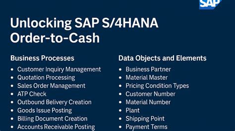 Unlocking Sap S 4hana Order To Cash O2c A Deep Dive Into Business Processes Data Objects