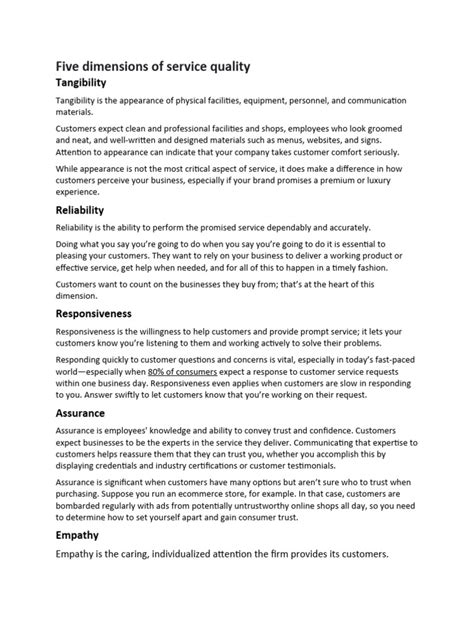 5 Factors Of Servperf Model Pdf Business Marketing