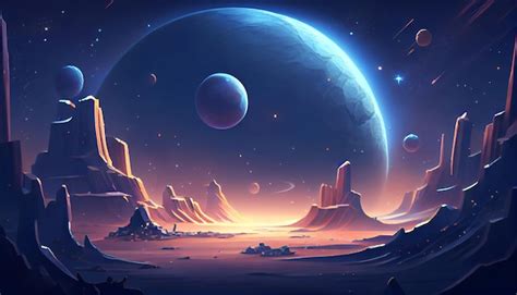 Premium Photo Outer Space Planet D Background Environment For A Mobile Game A High Quality