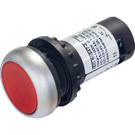 Red Momentary Illuminated Push Button W Nc Contact And Red Led Mace