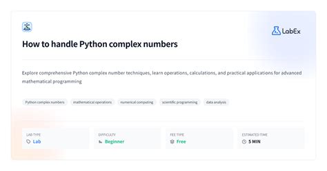 How To Handle Python Complex Numbers Labex