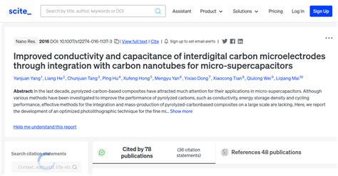Improved Conductivity And Capacitance Of Interdigital Carbon