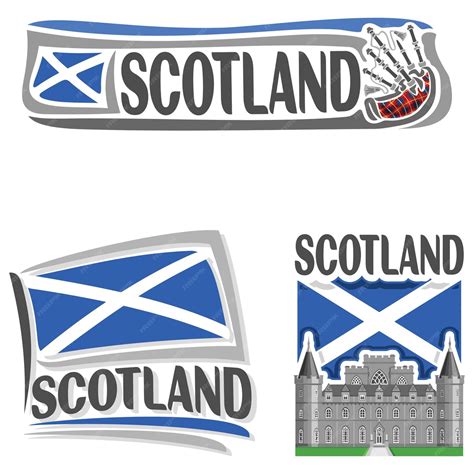 Premium Vector Scotland Flag Travel Souvenir Sticker Skyline Landmark