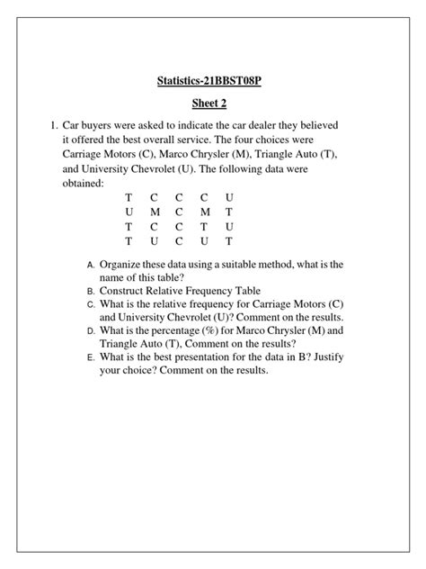 21bbst08p Statistics Sheet 2 Pdf Sampling Statistics Statistics