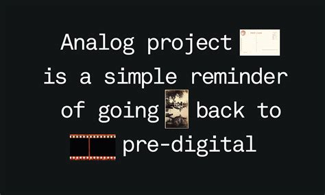 Analog On Behance