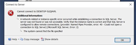 Database Unable To Connect To Sql Server Instance Remotely Stack Overflow