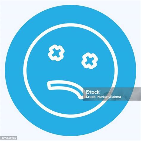 아이콘 이모티콘 죽은 이모티콘 기호에 적합합니다 파란 눈 스타일 편집 가능한 간단한 디자인 디자인 템플릿 벡터 간단한 기호 그림