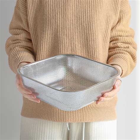 스텐 사각트레이 채반 스텐망 소쿠리 3size 온채널